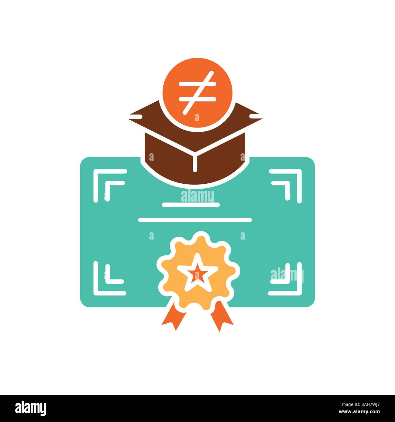 Educational inequality color flat icon for digital and print projects ...