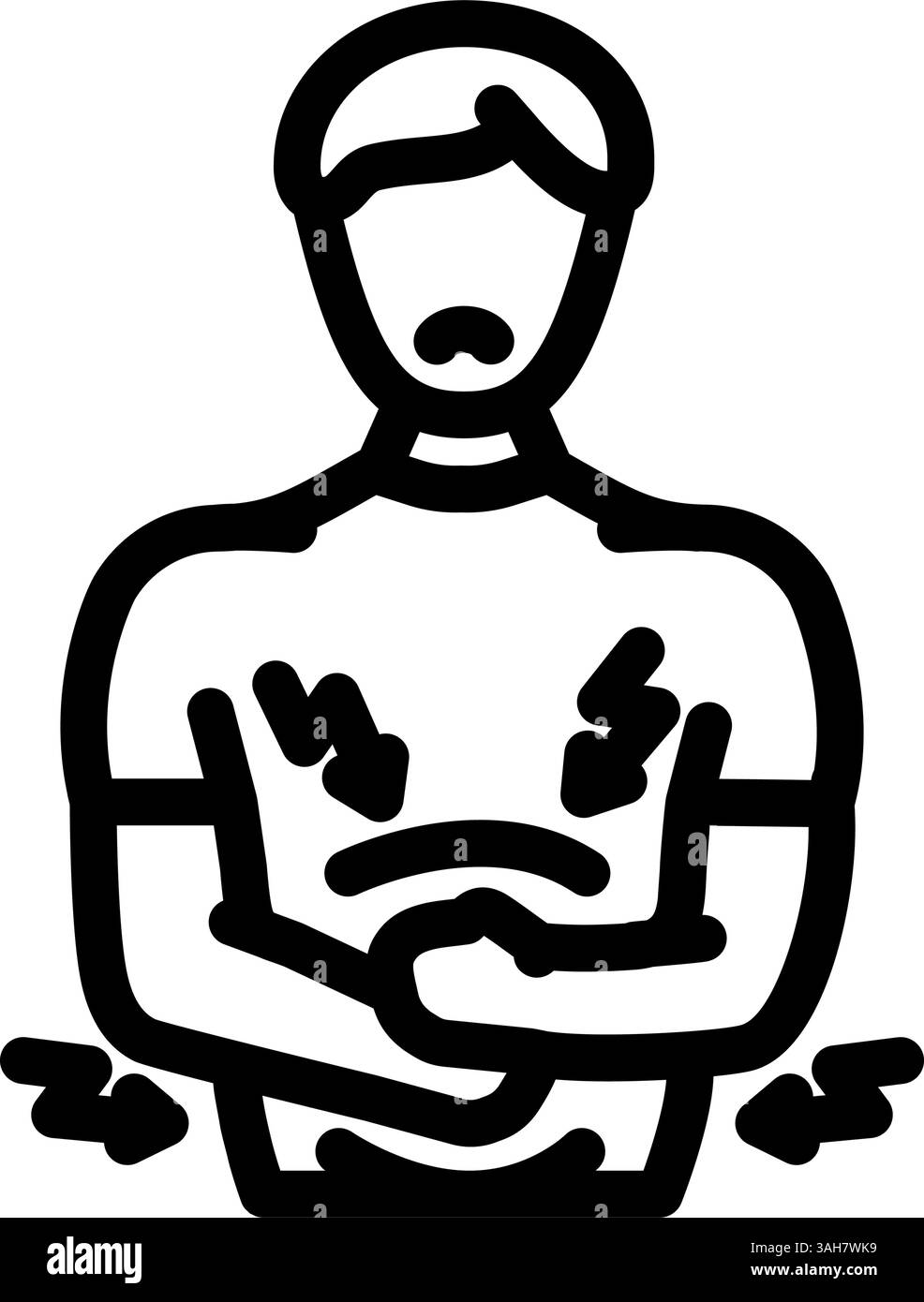 abdominal pain gastroenterologist line icon vector. abdominal pain ...