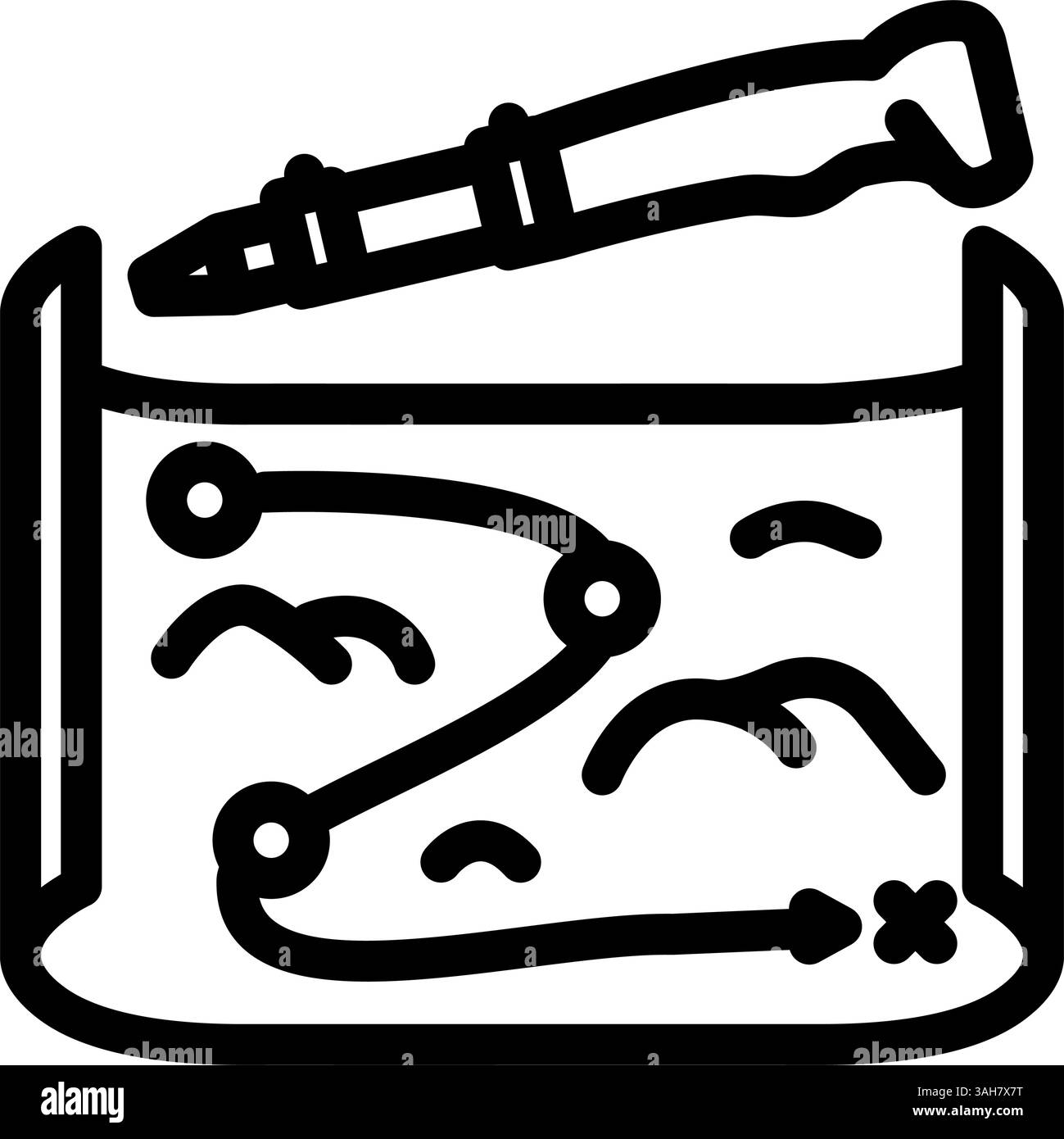 trail map pole nordic walking line icon vector illustration Stock ...