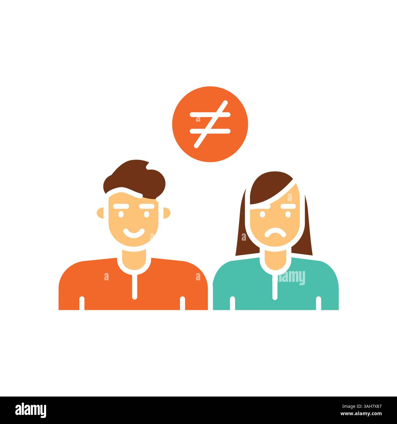 Gender inequality color flat icon for digital and print projects ...