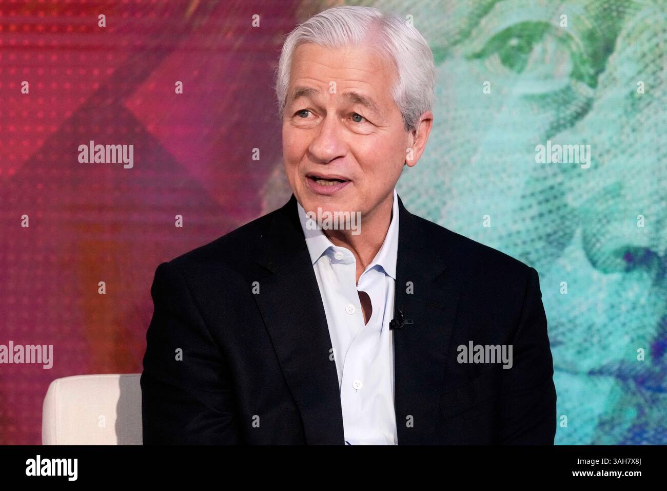 JPMorgan CEO Jamie Dimon is interviewed by Maria Bartiromo on the ...