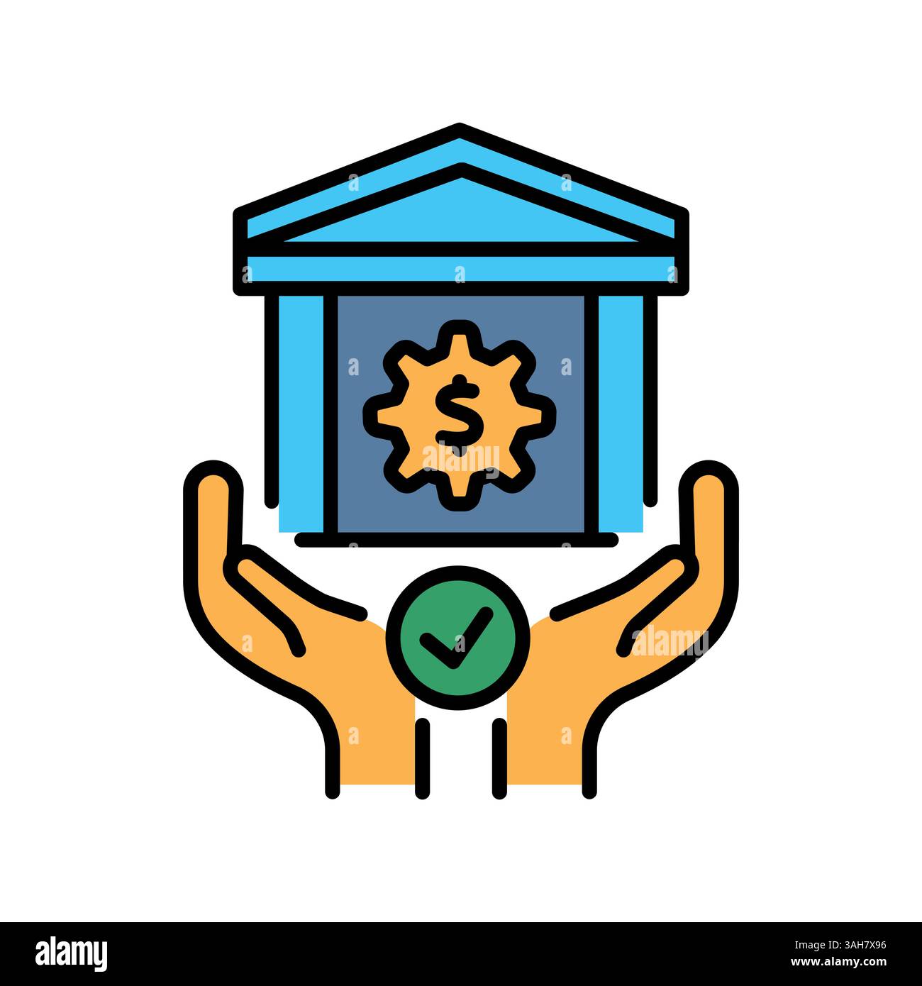 monetary policy color flat icon for digital and print projects. Minimal ...