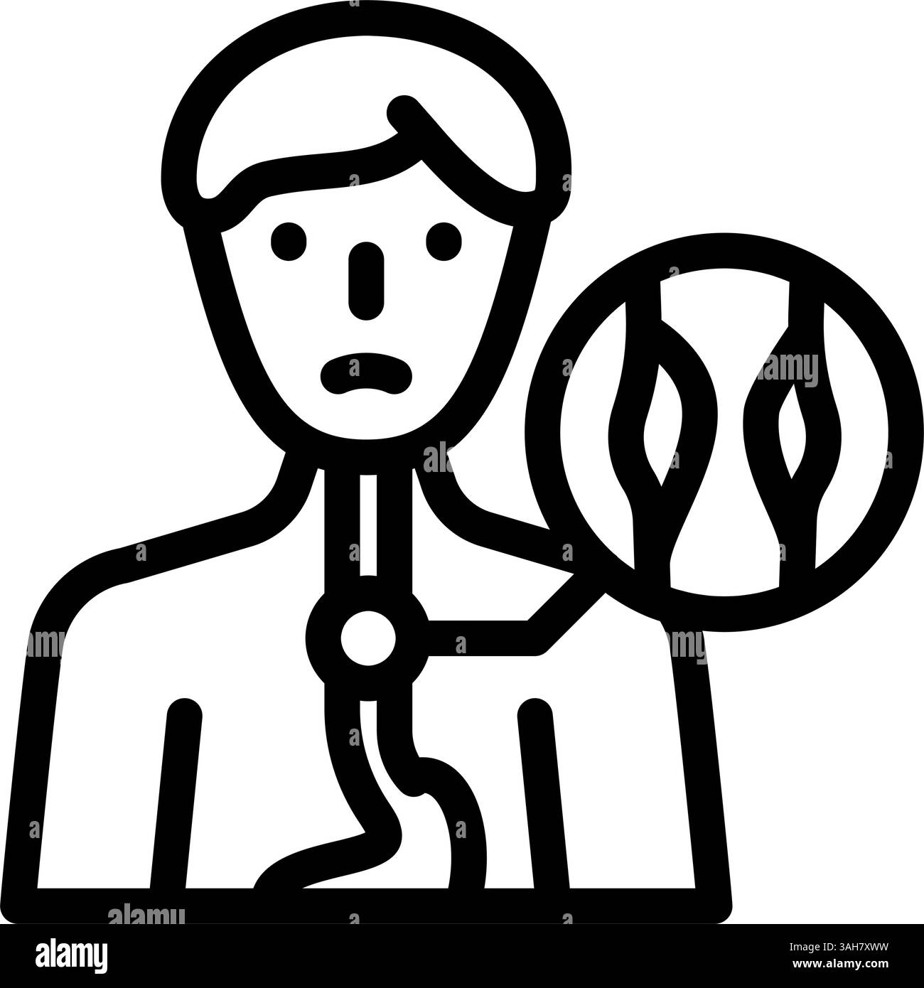 esophageal disorders gastroenterologist line icon vector illustration ...