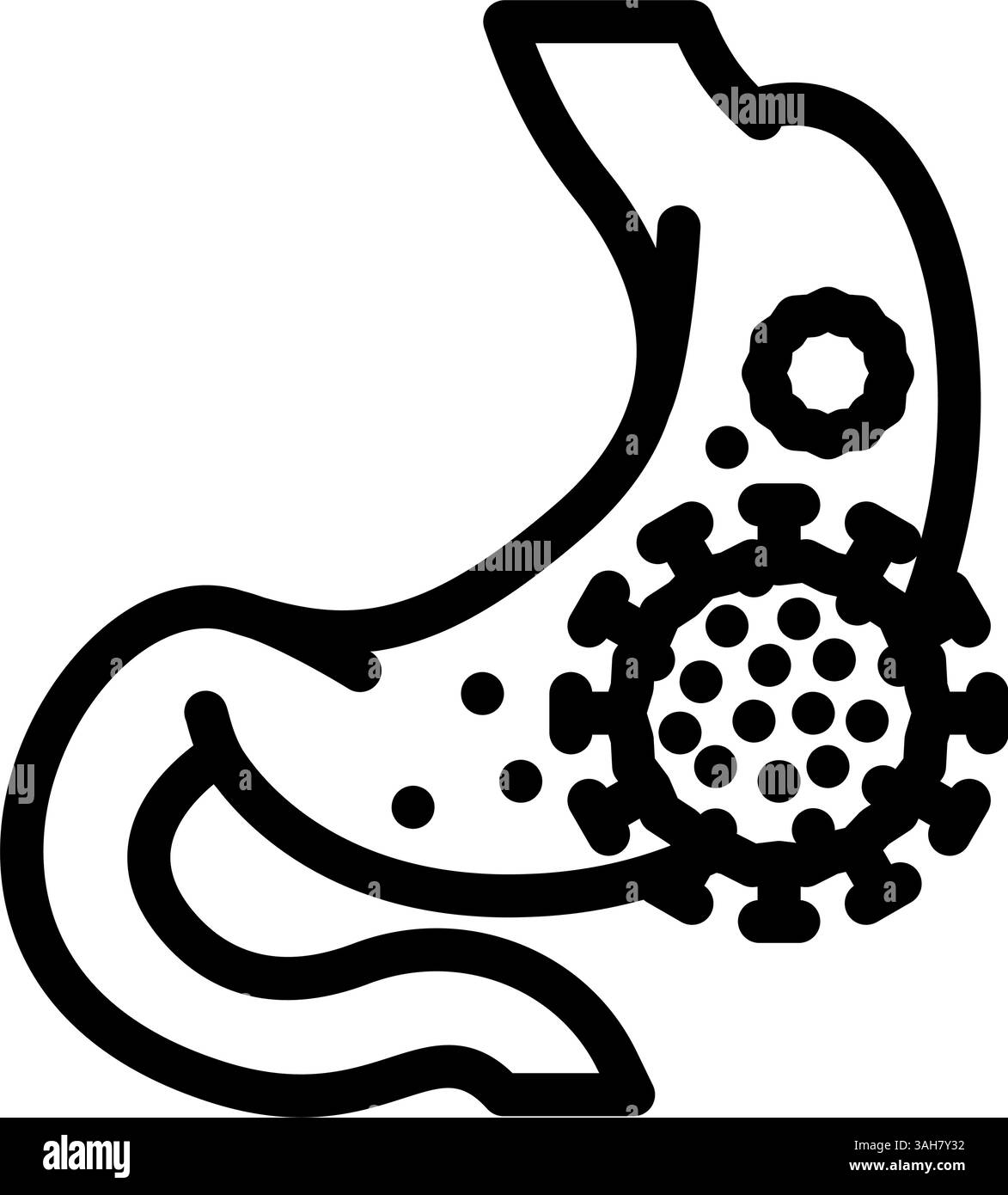 stomach flu gastroenterologist line icon vector illustration Stock Vector Image & Art - Alamy