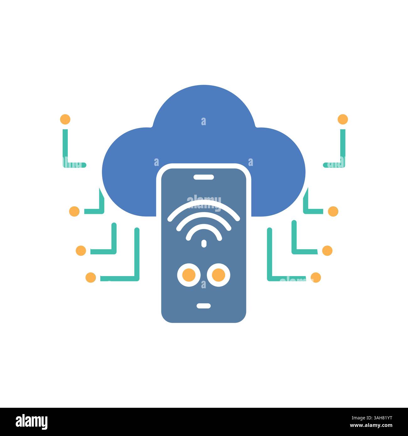 IOT color flat icon for digital and print projects. Minimal clean icons ...
