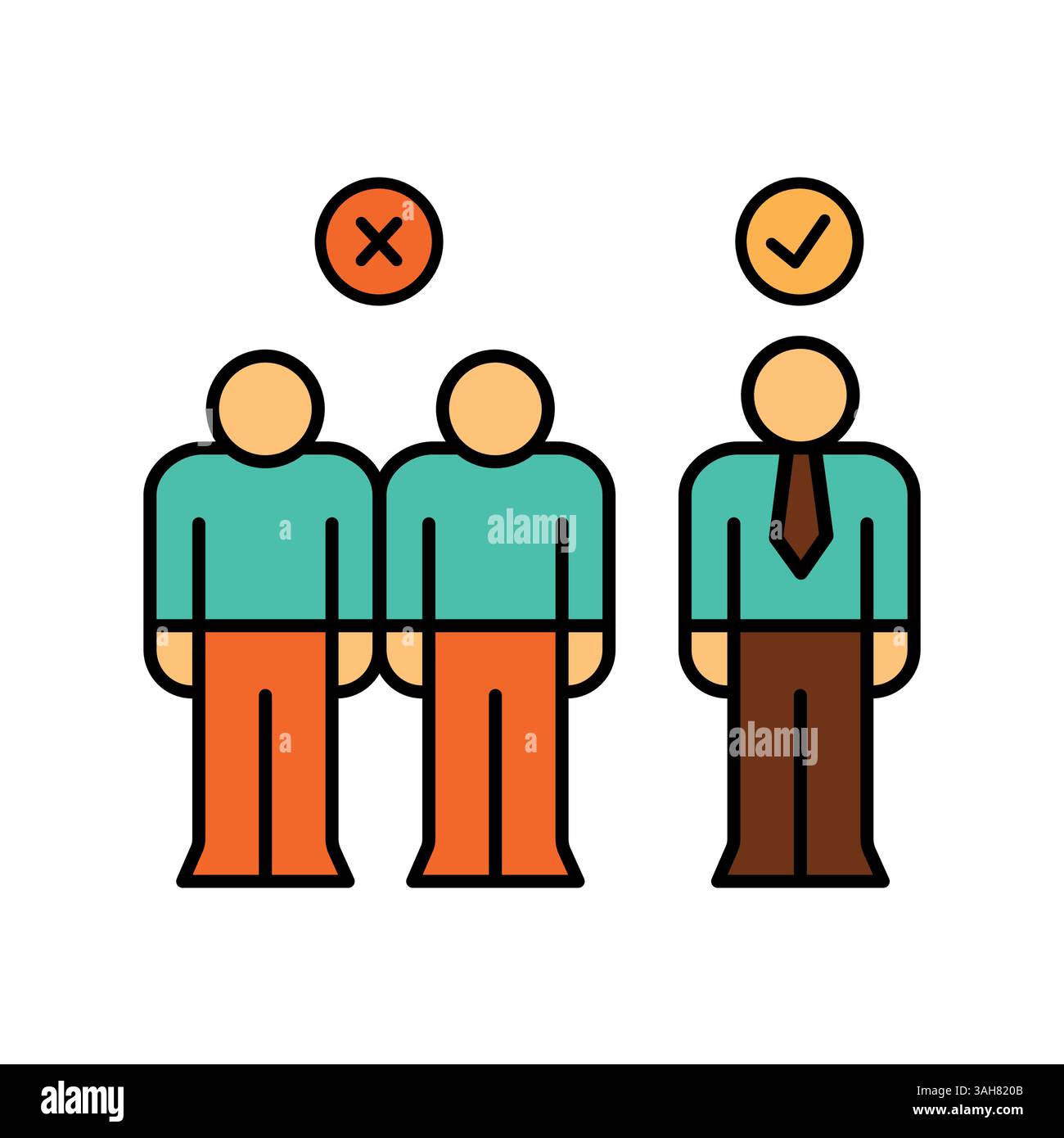 Marginalization color line icon for digital and print projects. Minimal ...