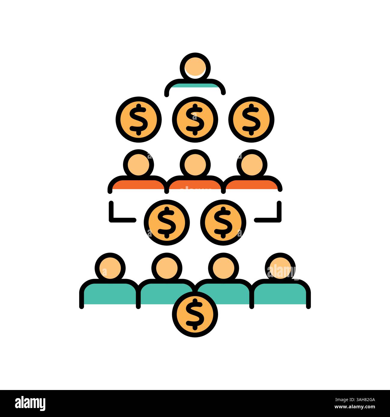 Social stratification color line icon for digital and print projects ...