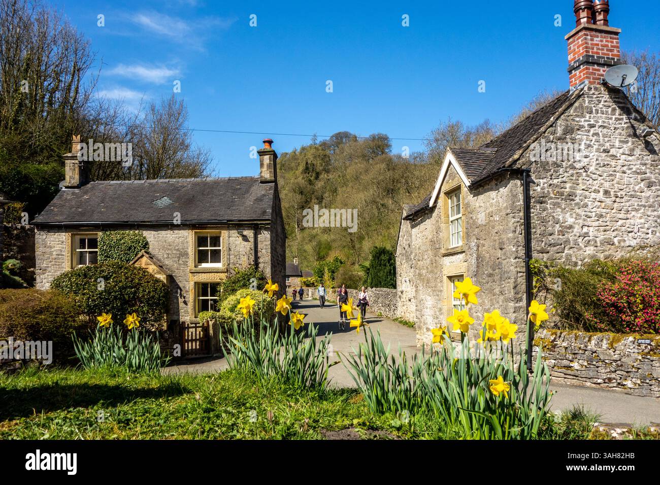 The village of Milldale in the Peak District National Park Derbyshire ...