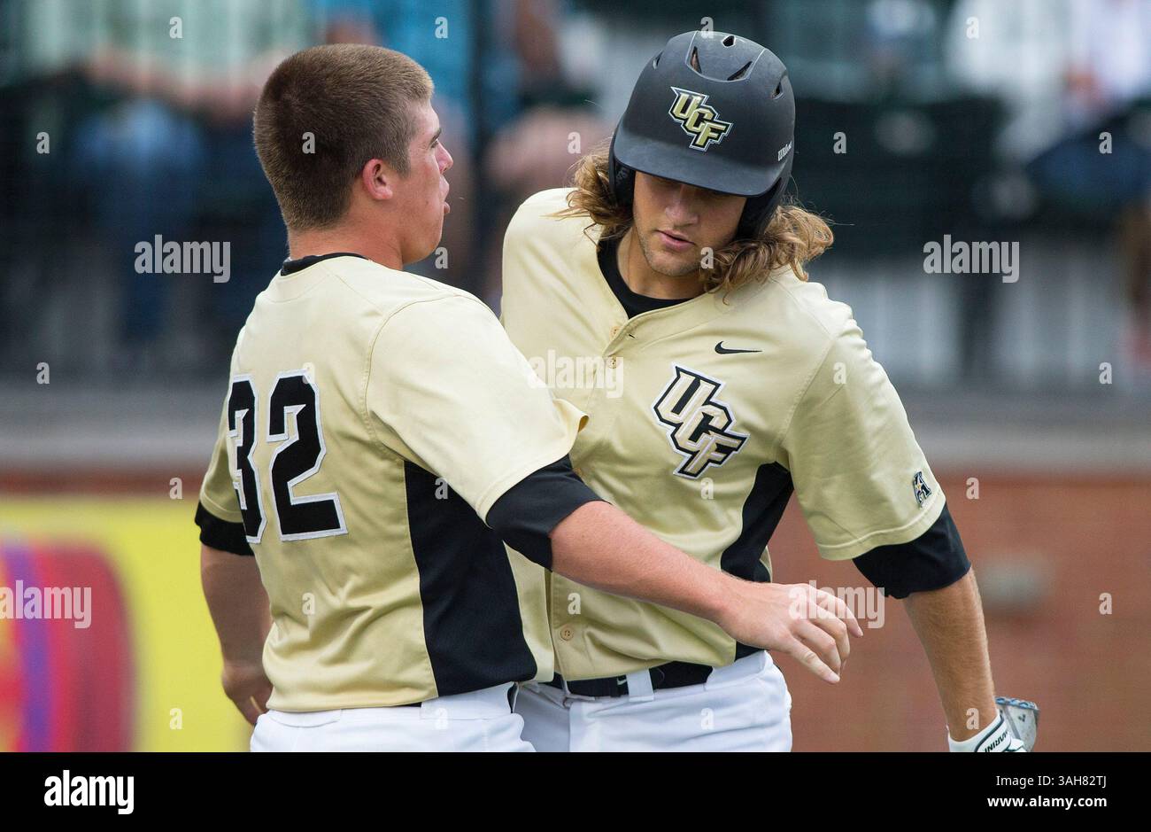 April 18, 2015: UCF pitcher Parker Thomas (32) and outfielder Derrick ...