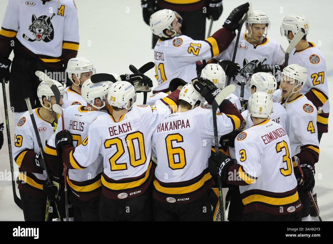 April 18, 2015: Chicago Wolves celebrate after winning the American ...