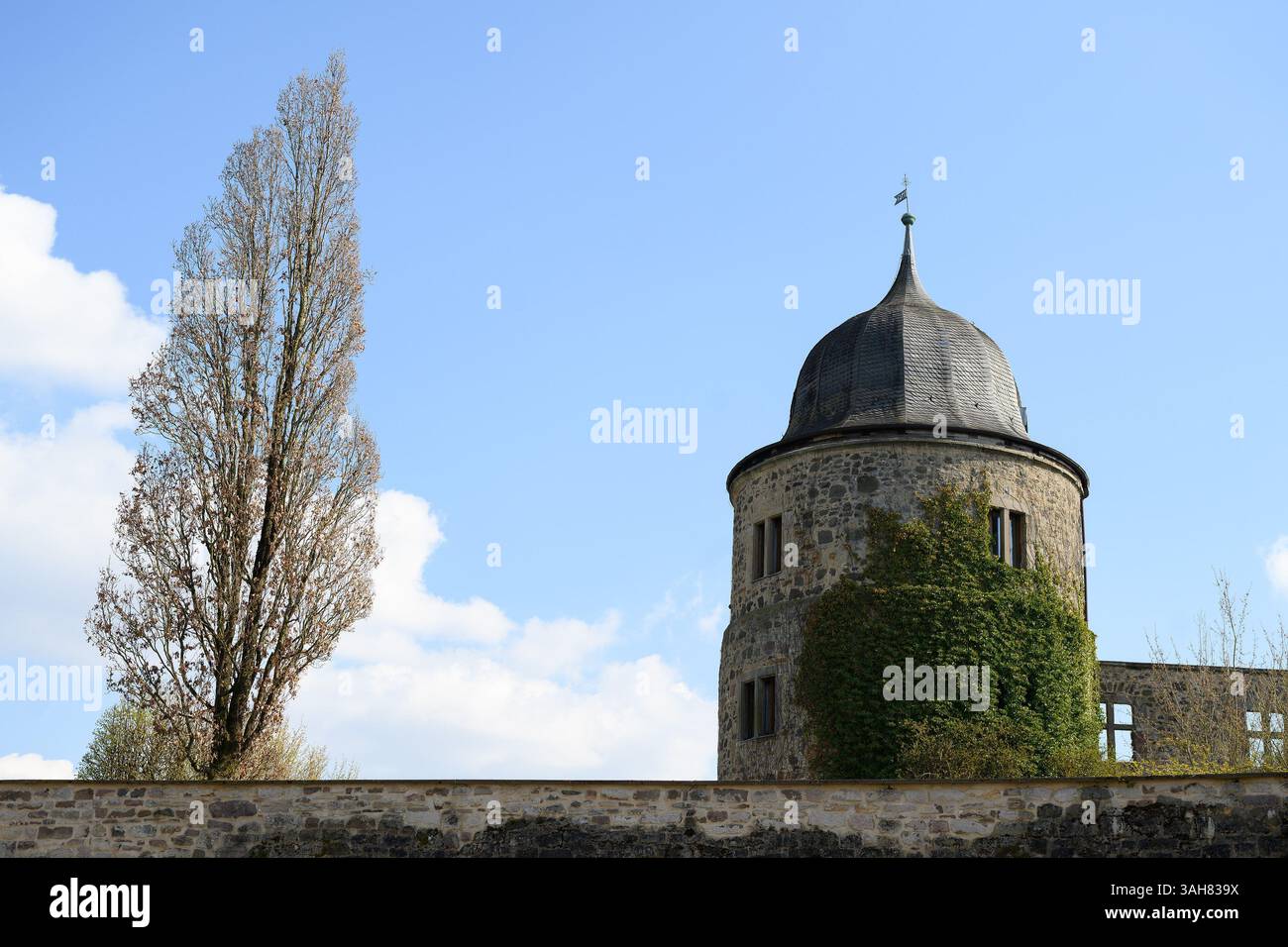 Hofgeismar, Germany. 09th Apr, 2025. View of the Sleeping Beauty Castle ...