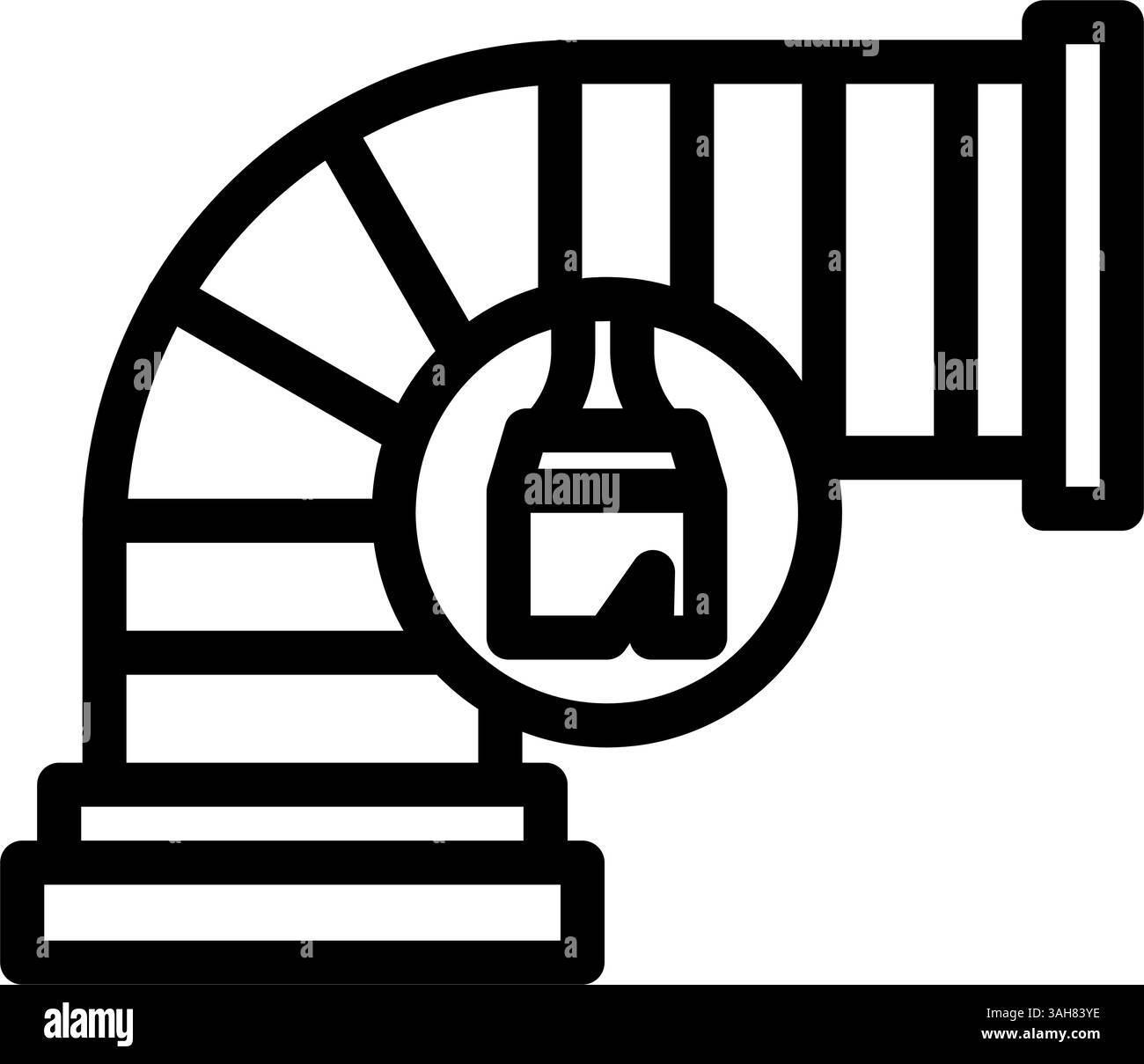 air duct cleaning home maintenance line icon vector illustration Stock ...