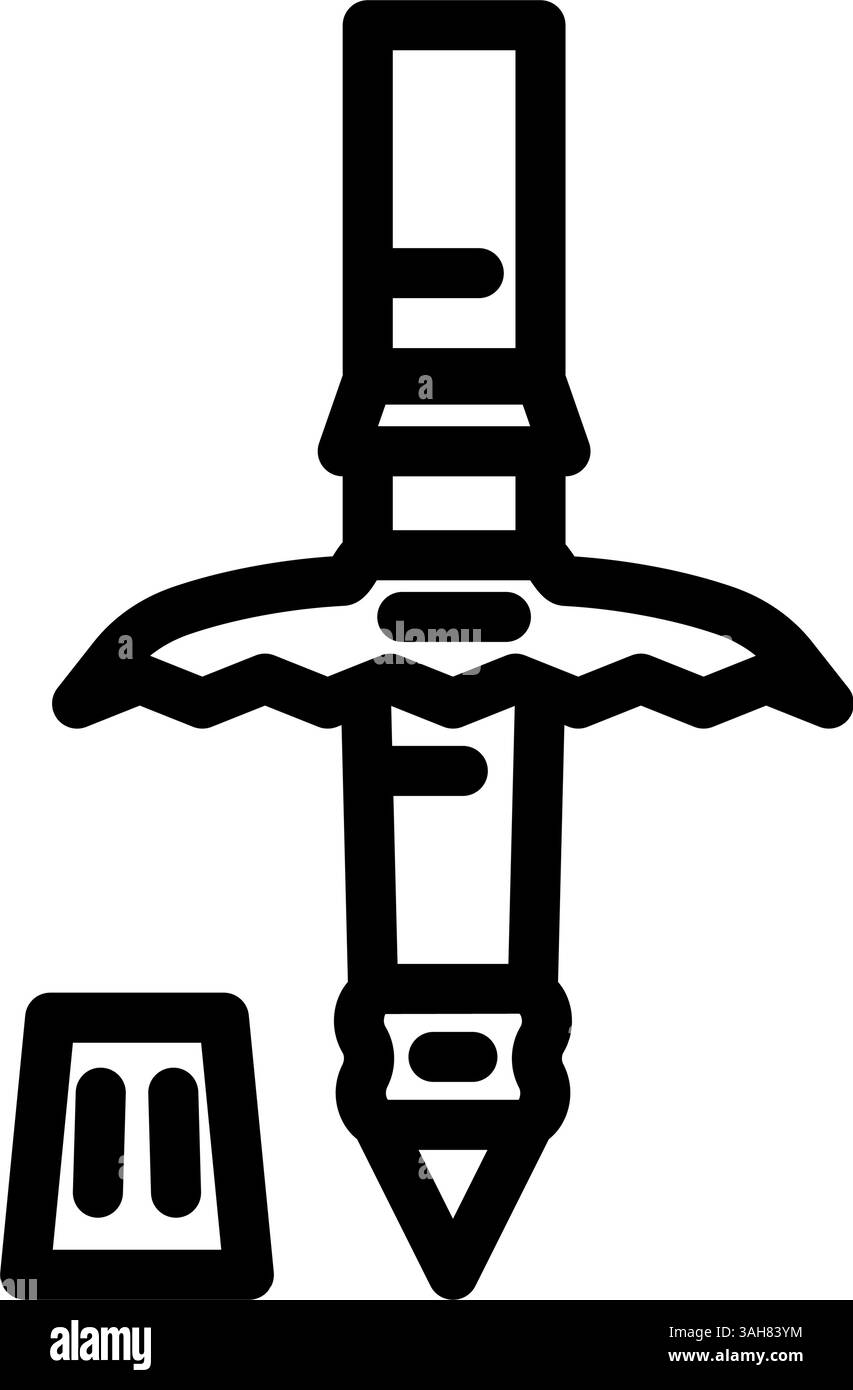 pole tip close up spike rubber cap line icon vector illustration Stock ...