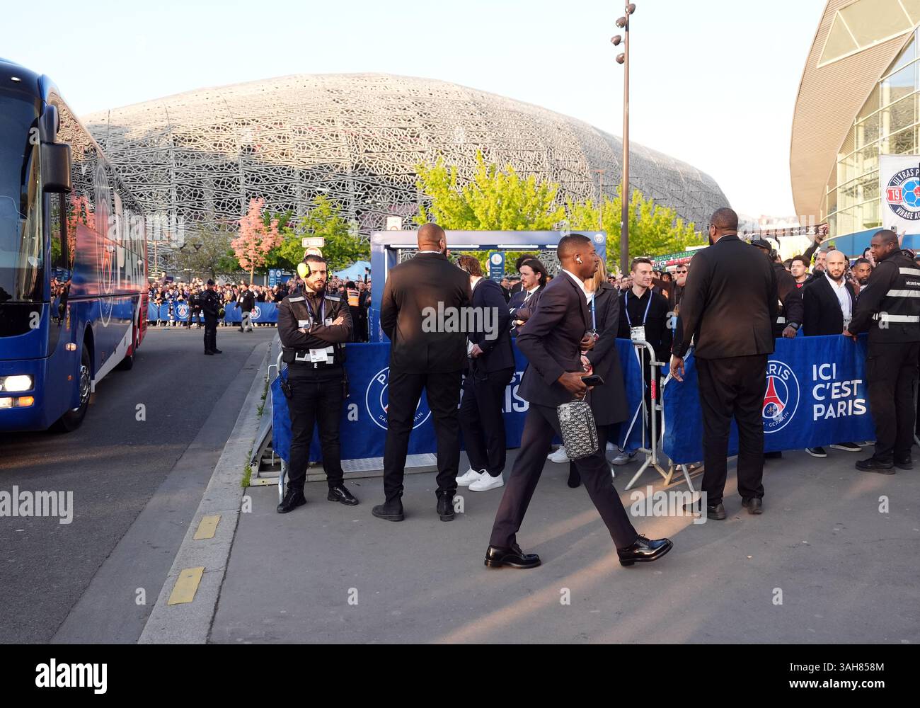 Paris Saint-Germain's Ousmane Dembele arrives at the ground ahead of ...