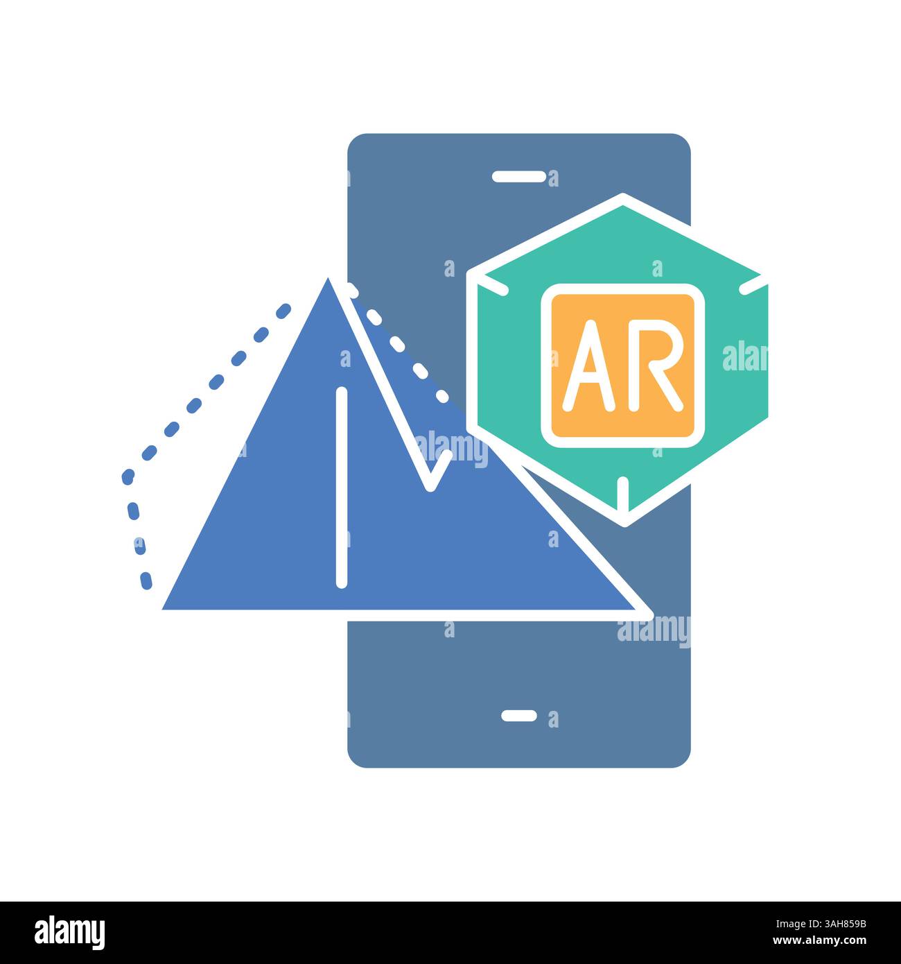 AR color flat icon for digital and print projects. Minimal clean icons ...