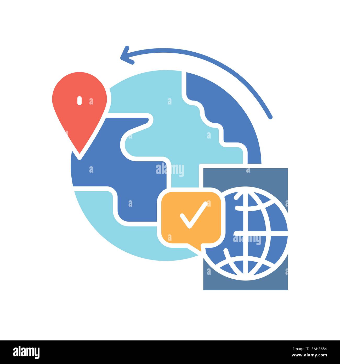 legal migration color flat icon for digital and print projects. Minimal ...