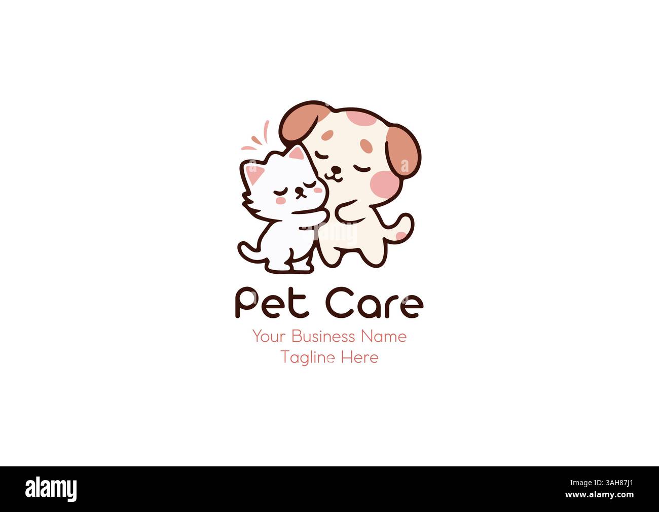 Minimal animal care logo Stock Vector Images - Alamy