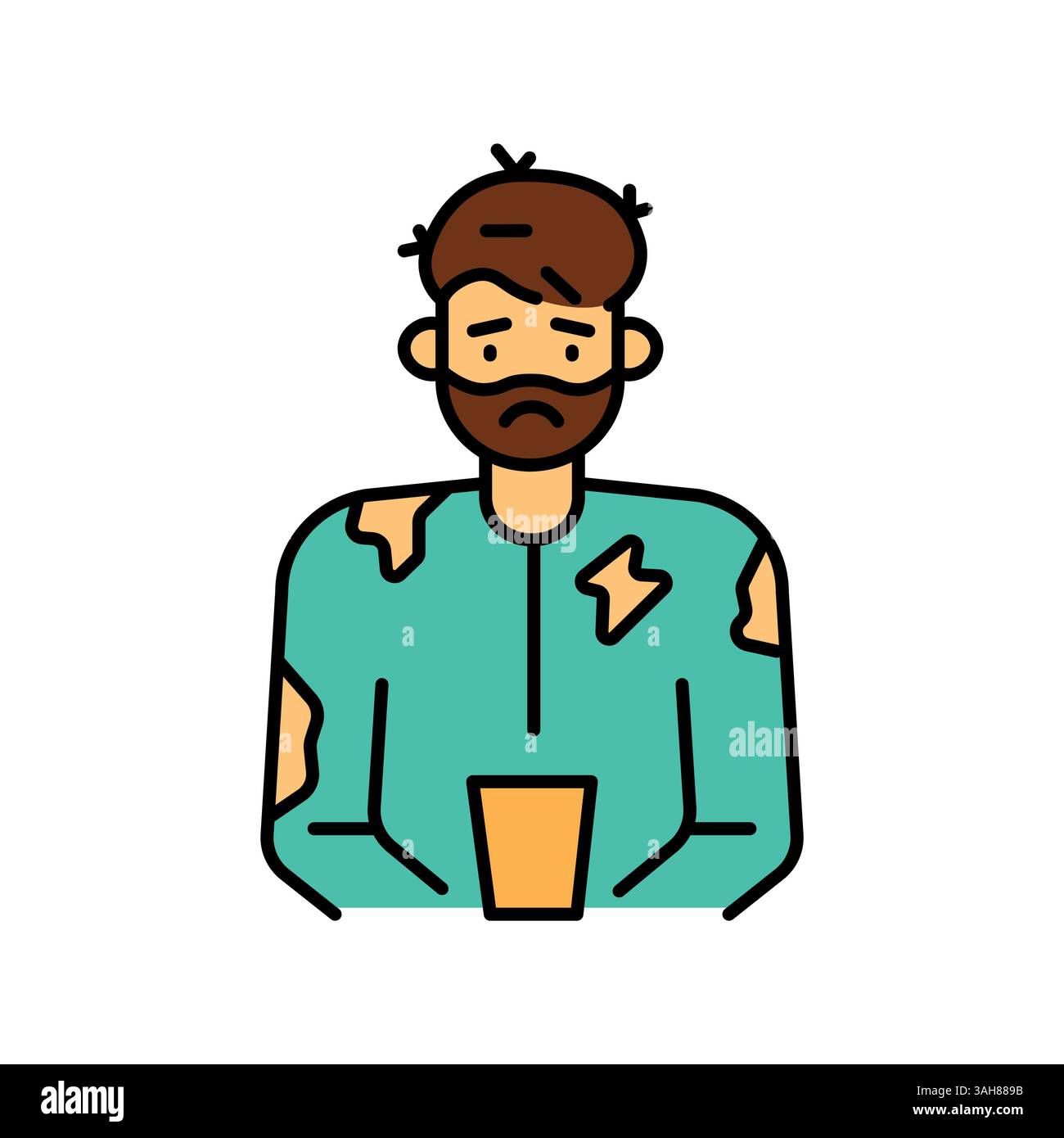 Racial Economic Disparity color line icon for digital and print ...