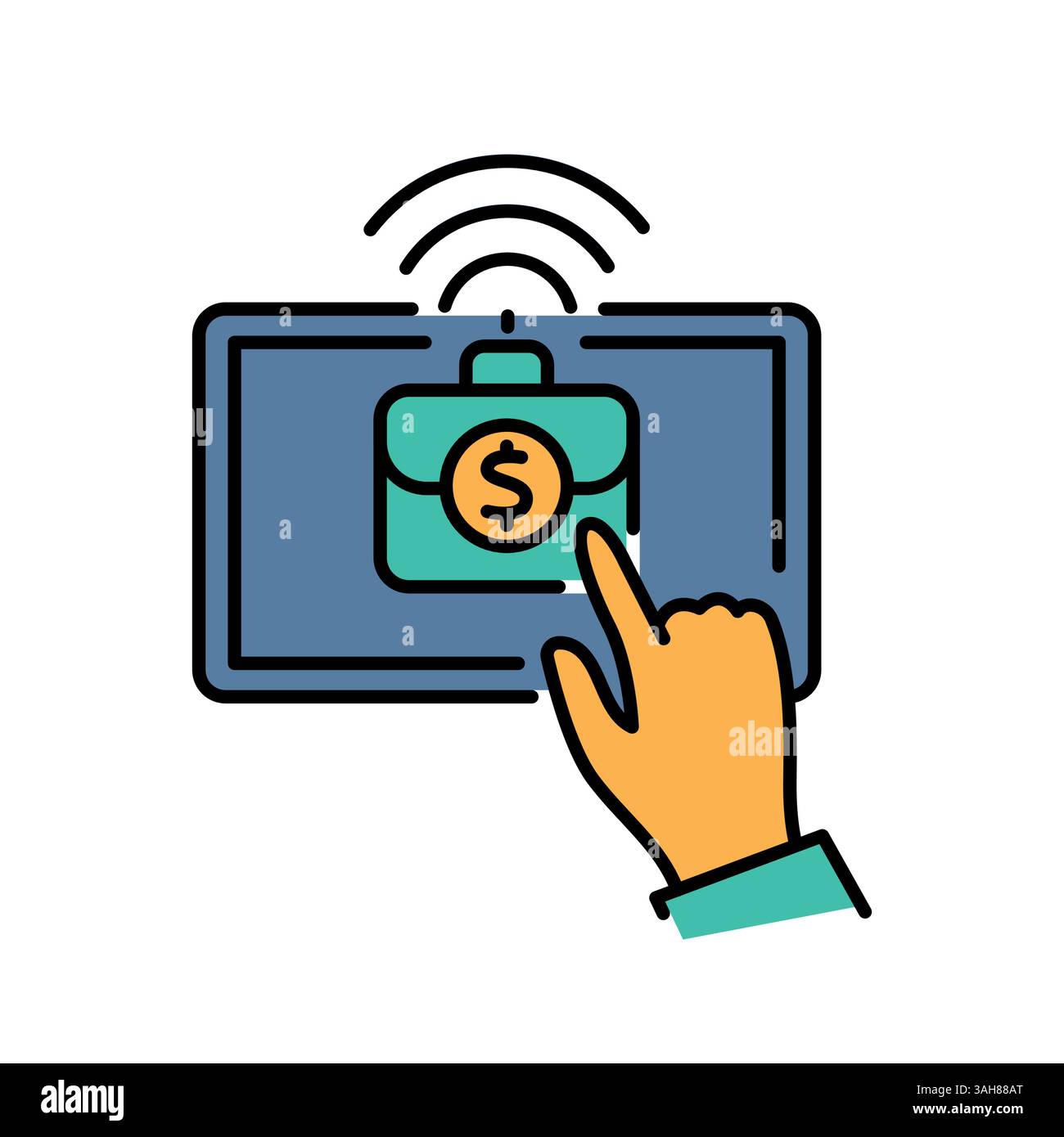 Digital transformation color flat icon for digital and print projects ...