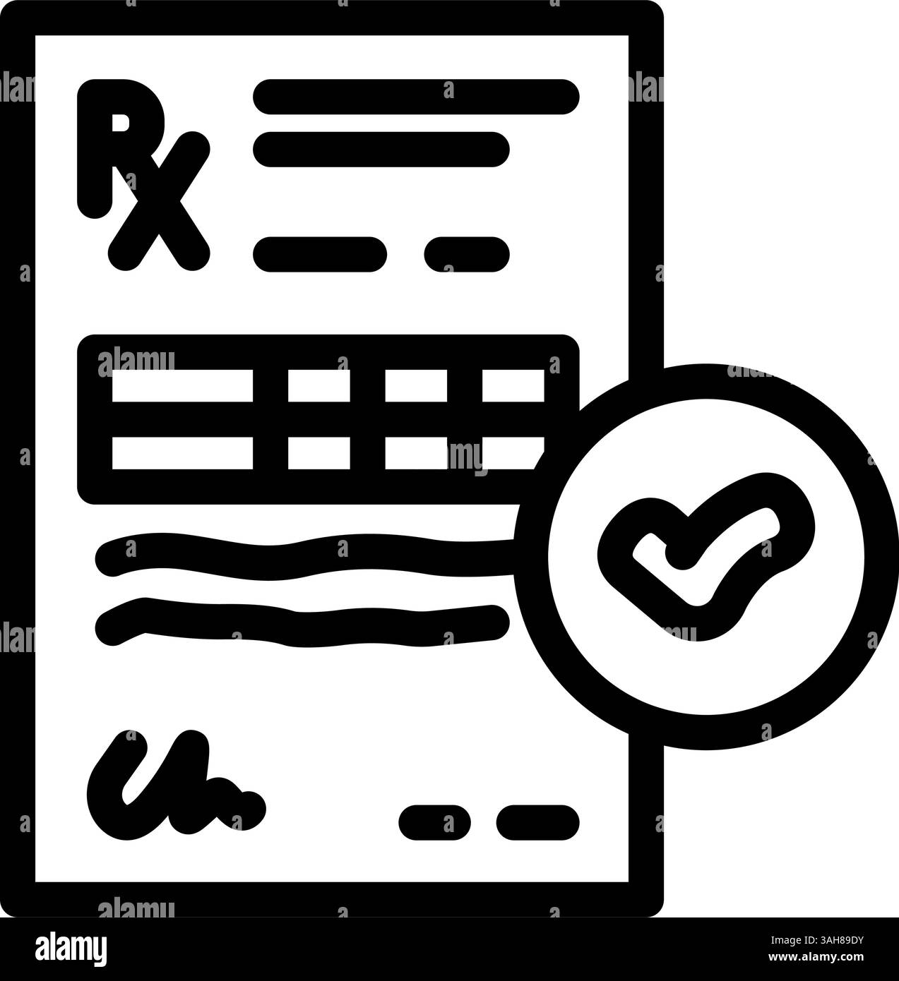 prescription verification pharmacist line icon vector illustration ...