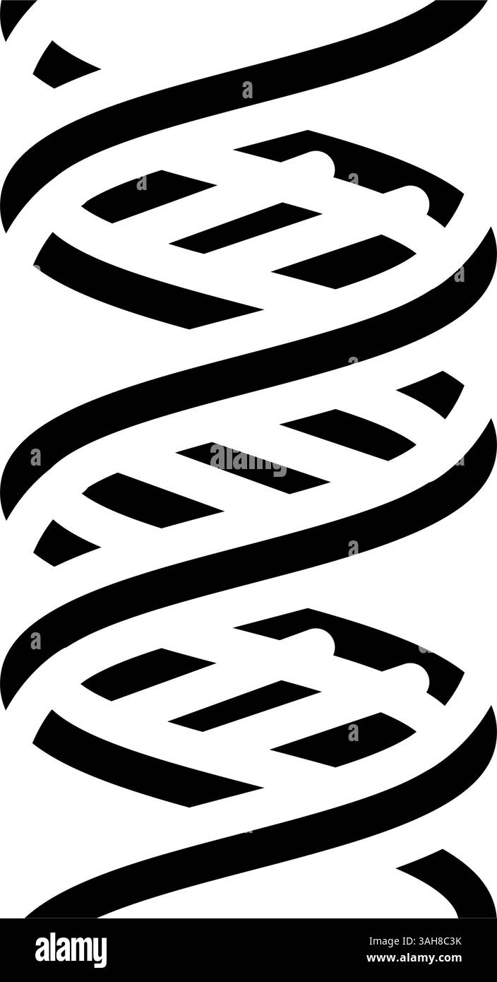 dna helix genetic engineering glyph icon vector illustration Stock ...