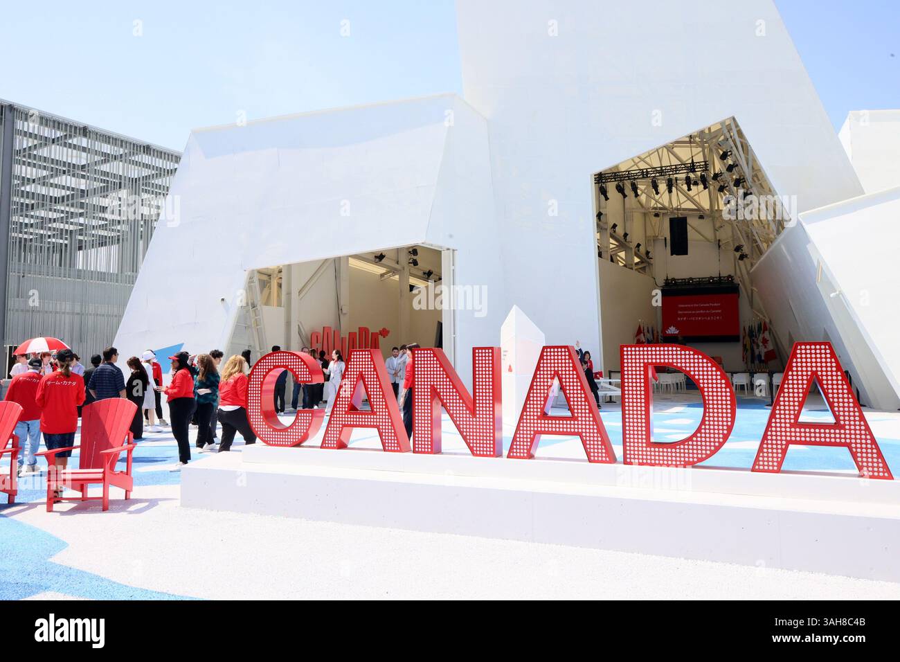 Osaka, Japan. 9th Apr, 2025. This picture shows Canadian pavilion at a ...