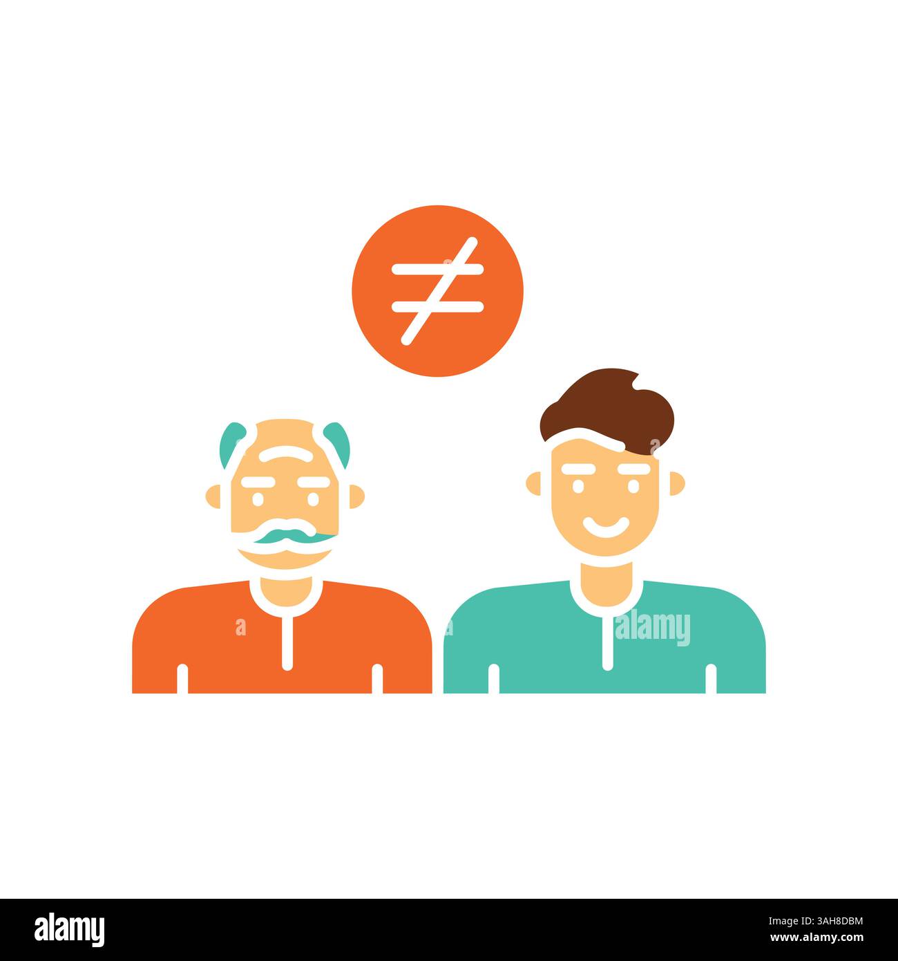 Intergenerational inequality color flat icon for digital and print ...
