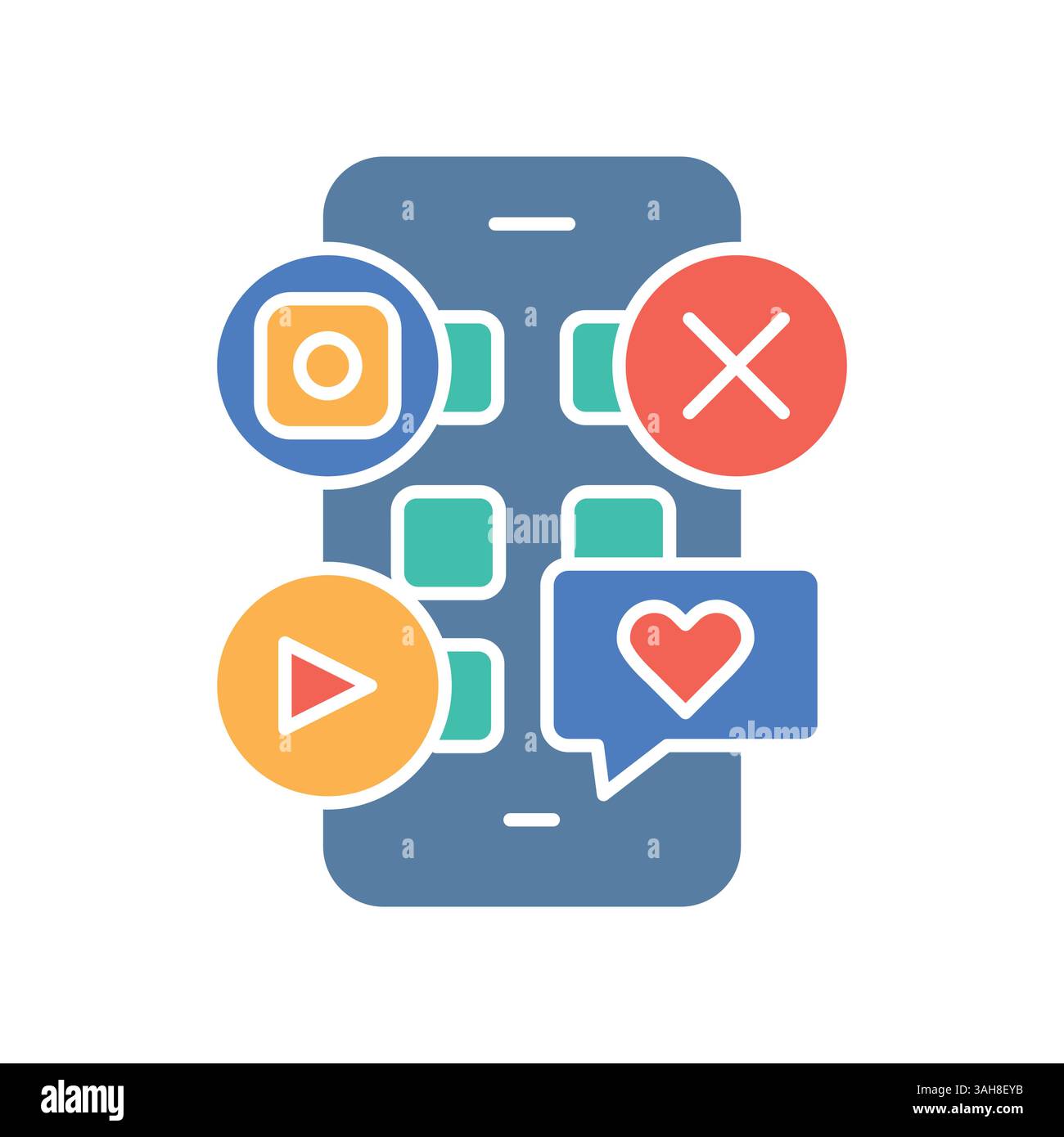 digital platforms color flat icon for digital and print projects ...