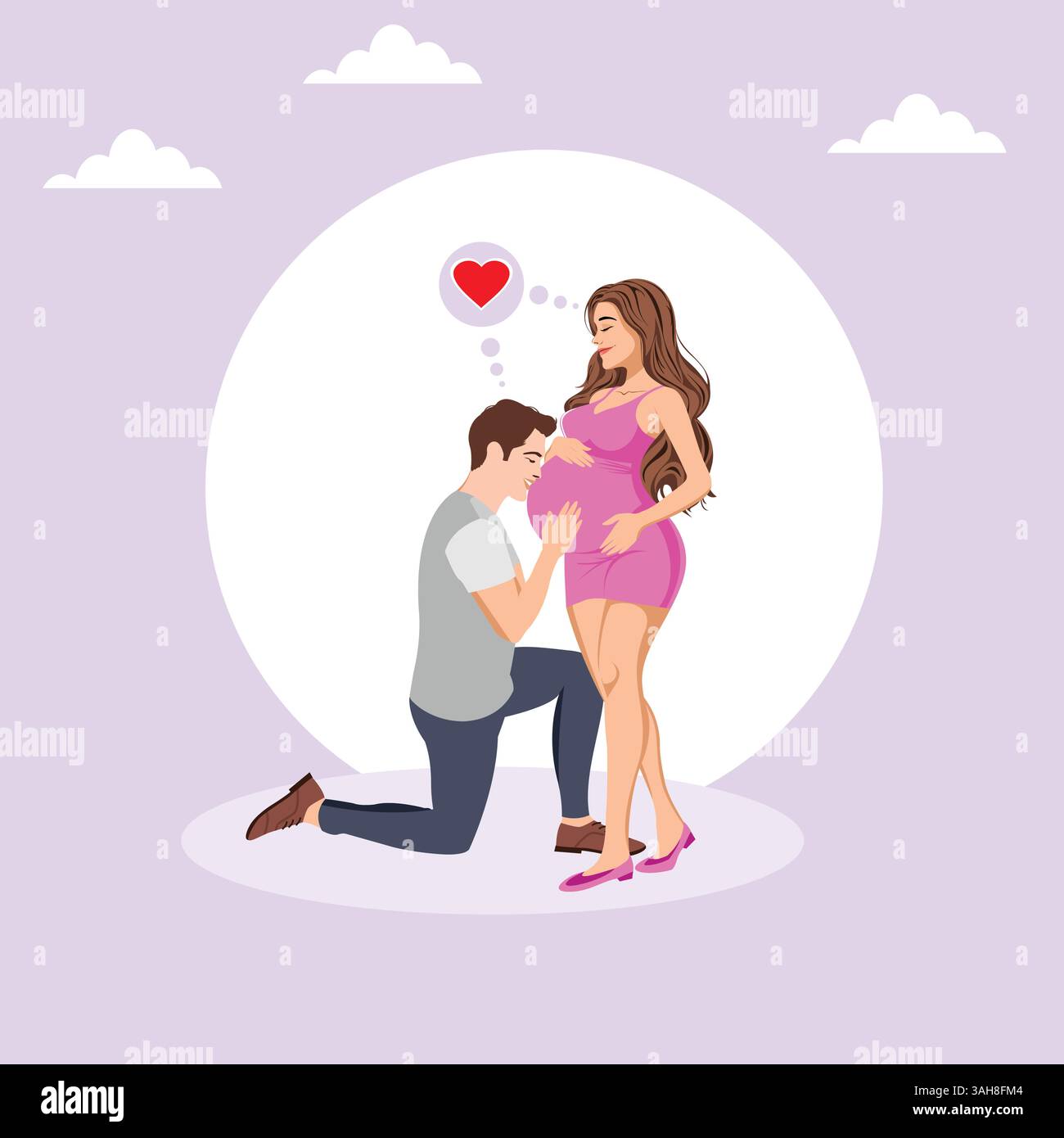 Pregnant woman and her partner Stock Vector Images - Alamy