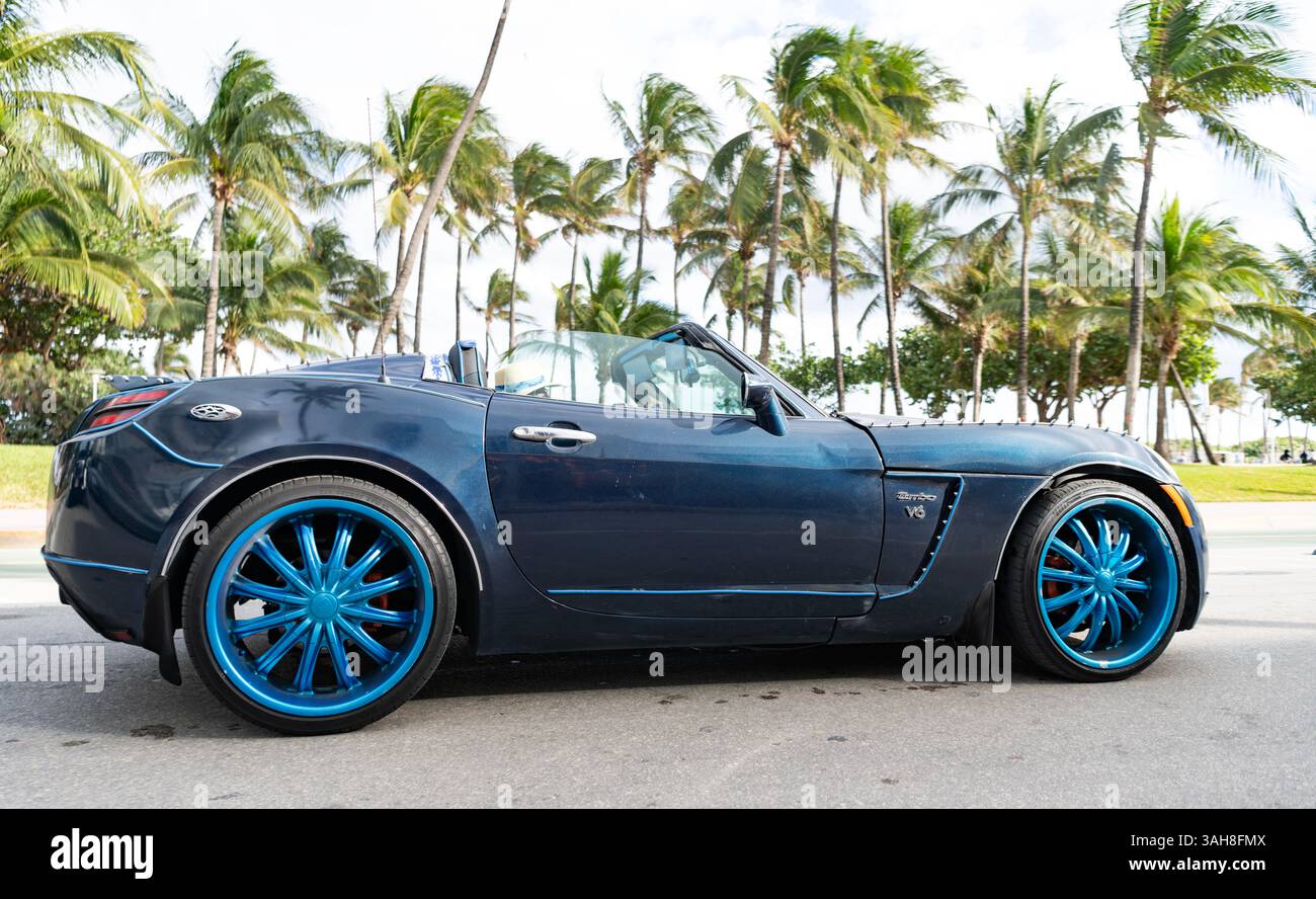Miami, Florida, USA - December 07, 2024: 2007 Saturn Sky convertible ...