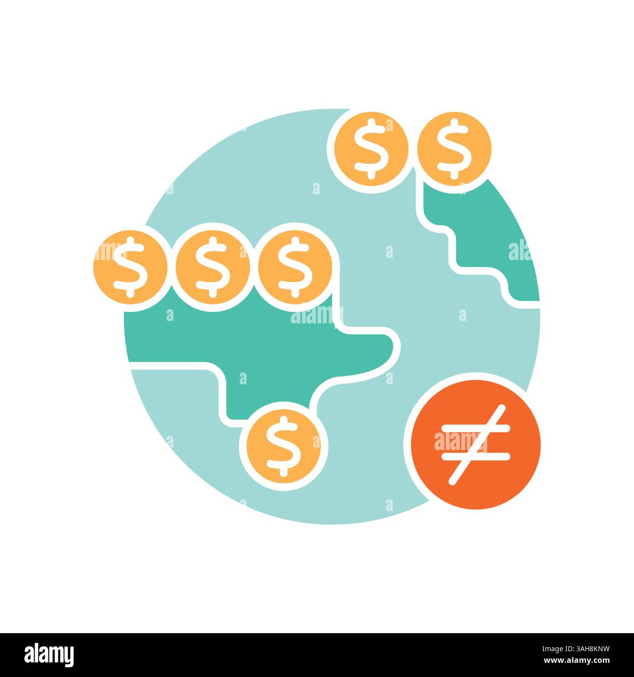 Regional inequality color flat icon for digital and print projects ...