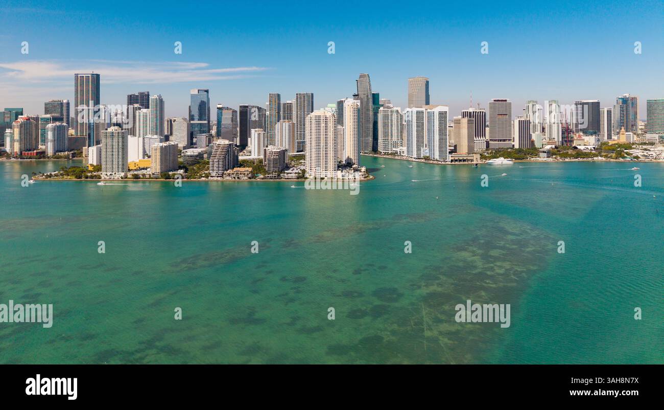 Brickell building in Miami downtown. Brickell skyline with skyscraper ...