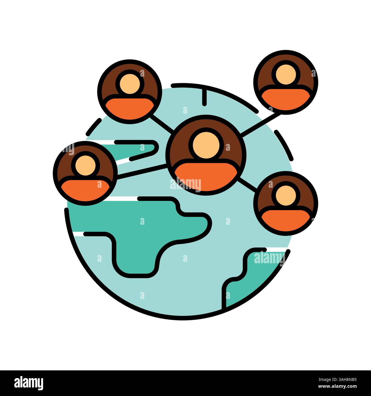 Social capital color line icon for digital and print projects. Minimal ...