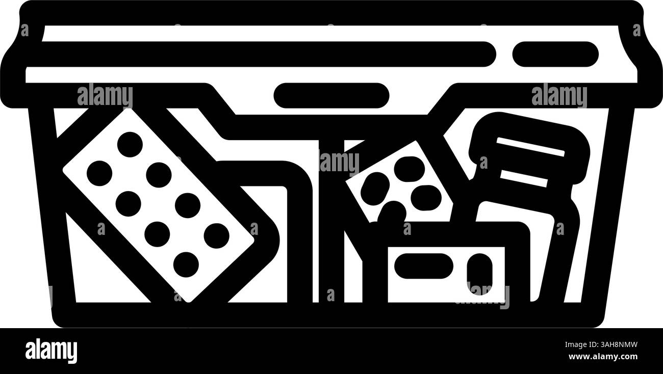 medication storage pharmacist line icon vector illustration Stock ...