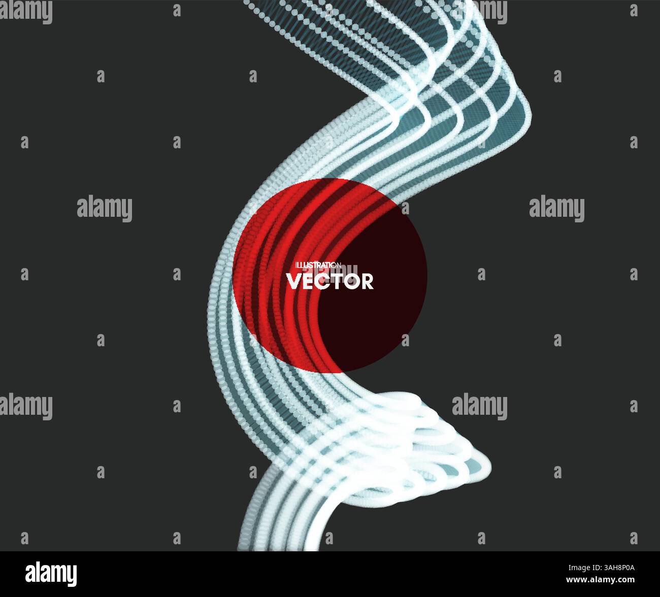 Spiral. Connection structure. Abstract grid design. 3d vector ...