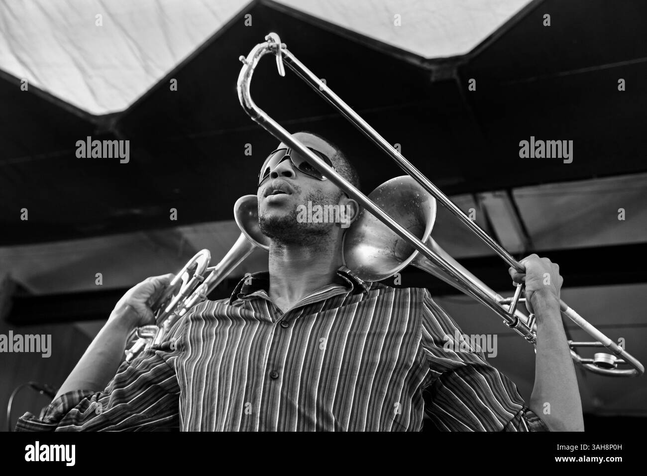 TROY ANDREWS know as TROMBONE SHORTY performs with his band on the ...