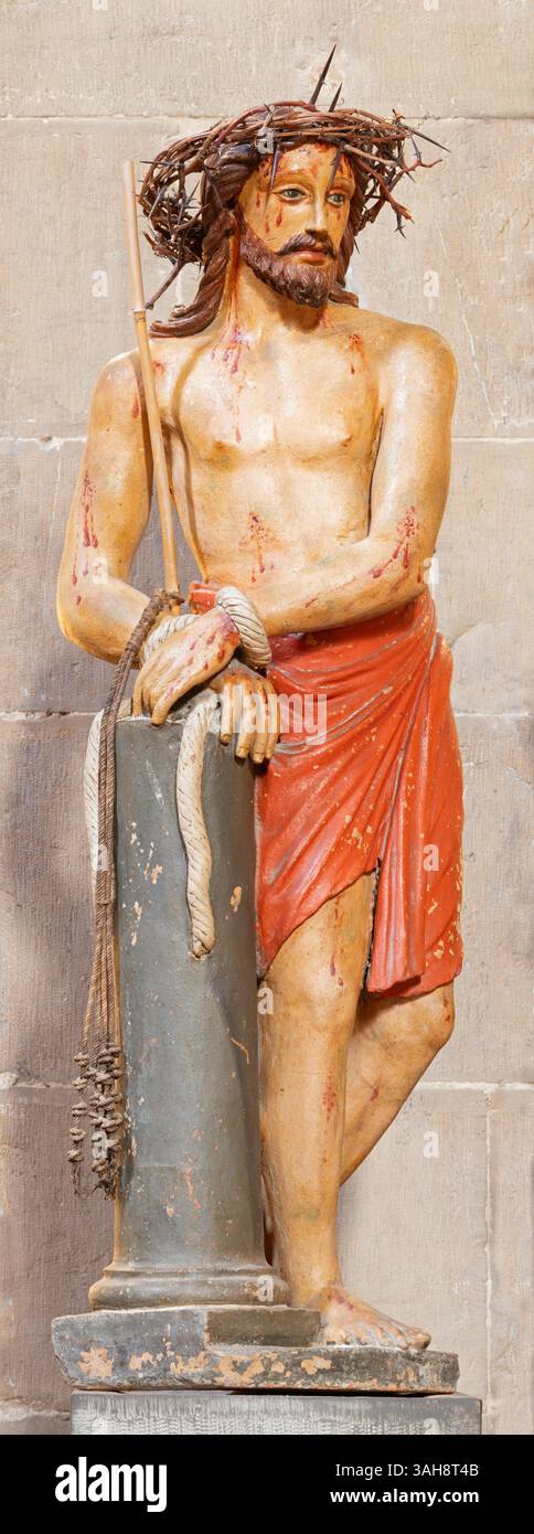 FLORENCE, ITALY - MARCH 18, 2025: The statue of tortured Jesus in the ...