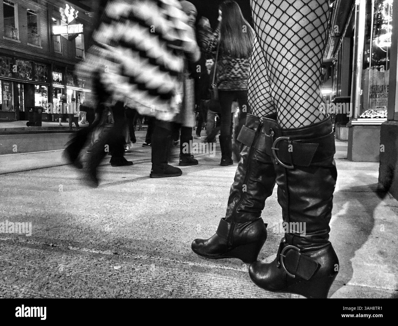 American entertainment district Black and White Stock Photos & Images ...