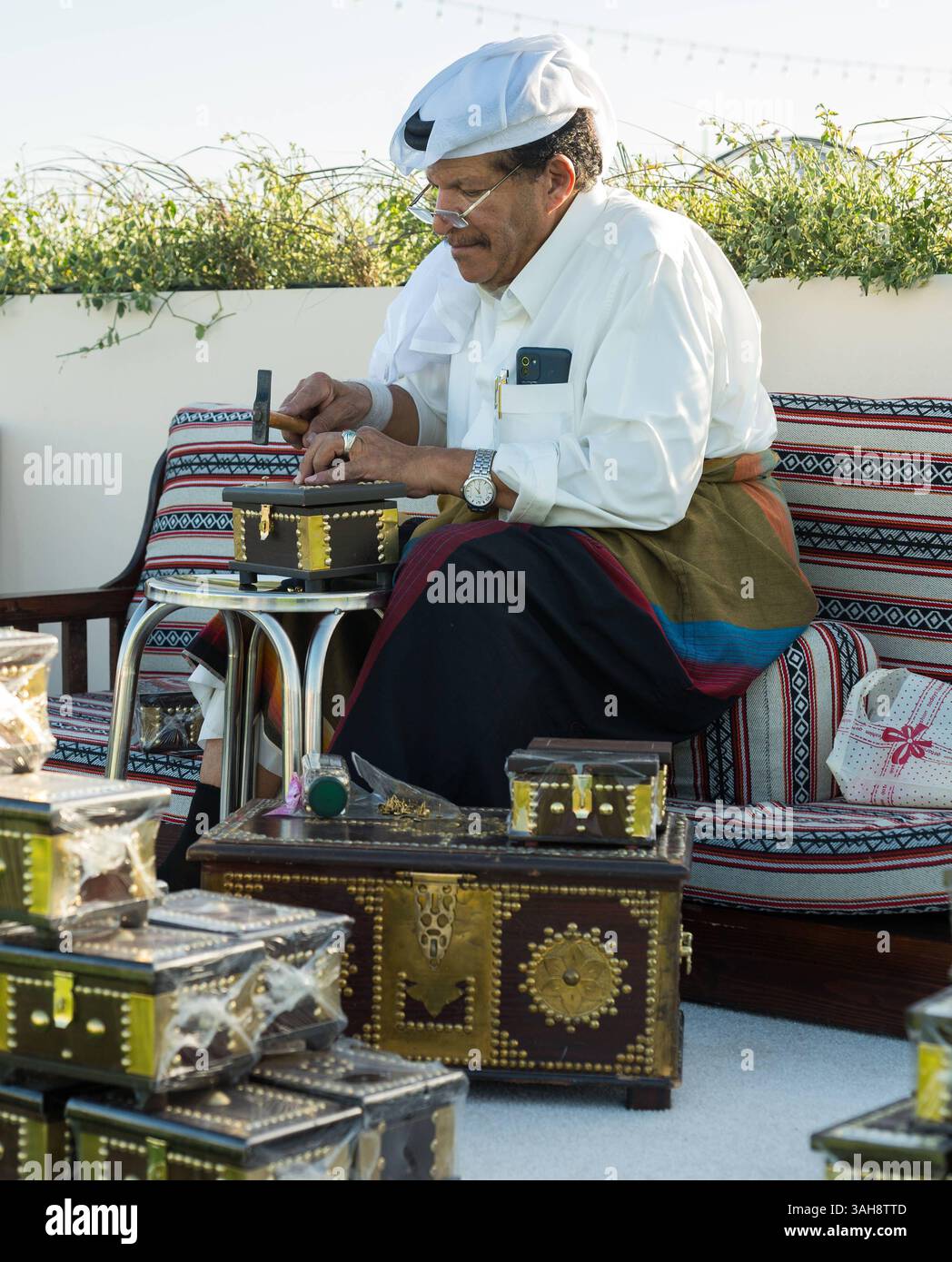 FIRST FISHING EXHIBITION IN QATAR A Qatari man display their skills on ...