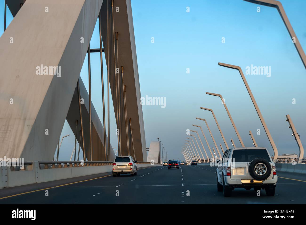 Sheikh Zayed Bridge in Abu Dhabi, United Arab Emirates. Driving from ...