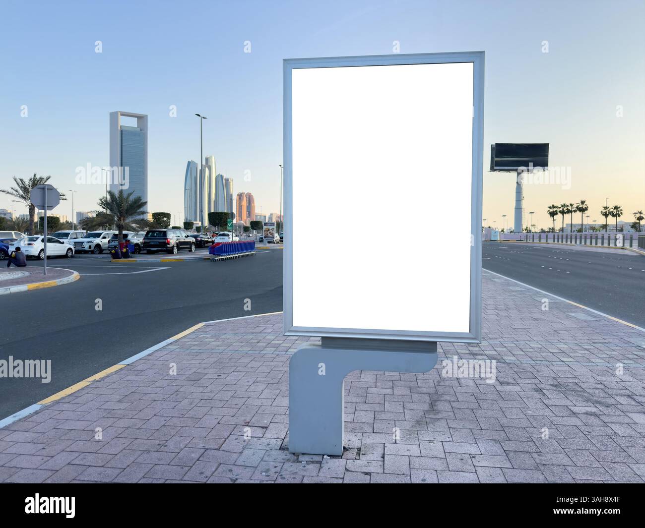 Blank advertising board at Marina Mall, Abu Dhabi. Billboard adverise ...
