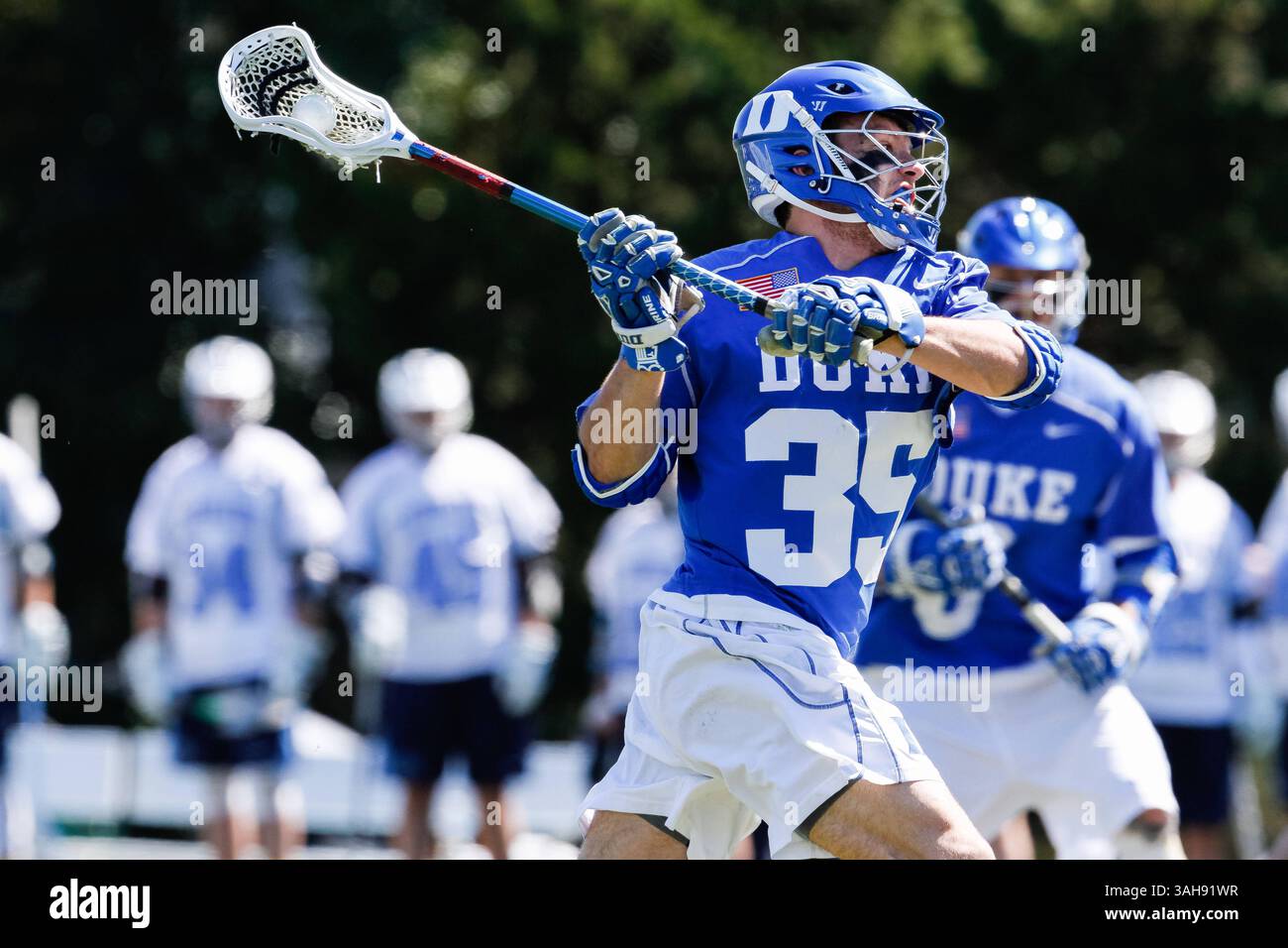 March 29, 2015: Duke Blue Devils Jack Rowe (35) takes a shot during ACC ...