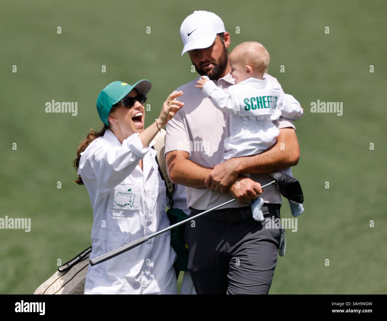 Augusta, United States. 09th Apr, 2025. Scottie Scheffler, his wife ...