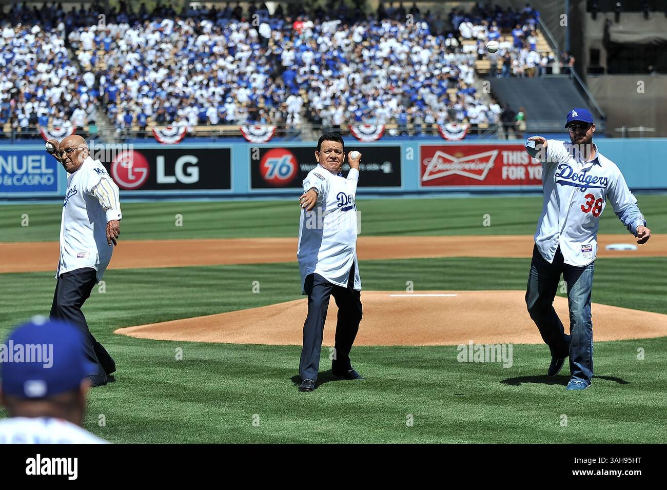 April 6, 2015 Los Angeles, CA.Former Los Angeles Dodgers pitcher Eric ...