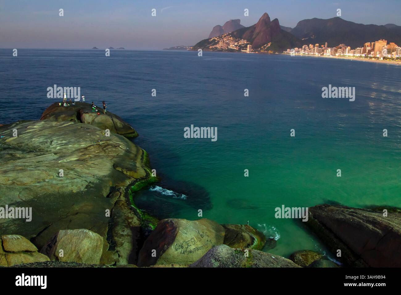 Arpoador and Ipanema Beach as seen from the small Rocky Hill at ...