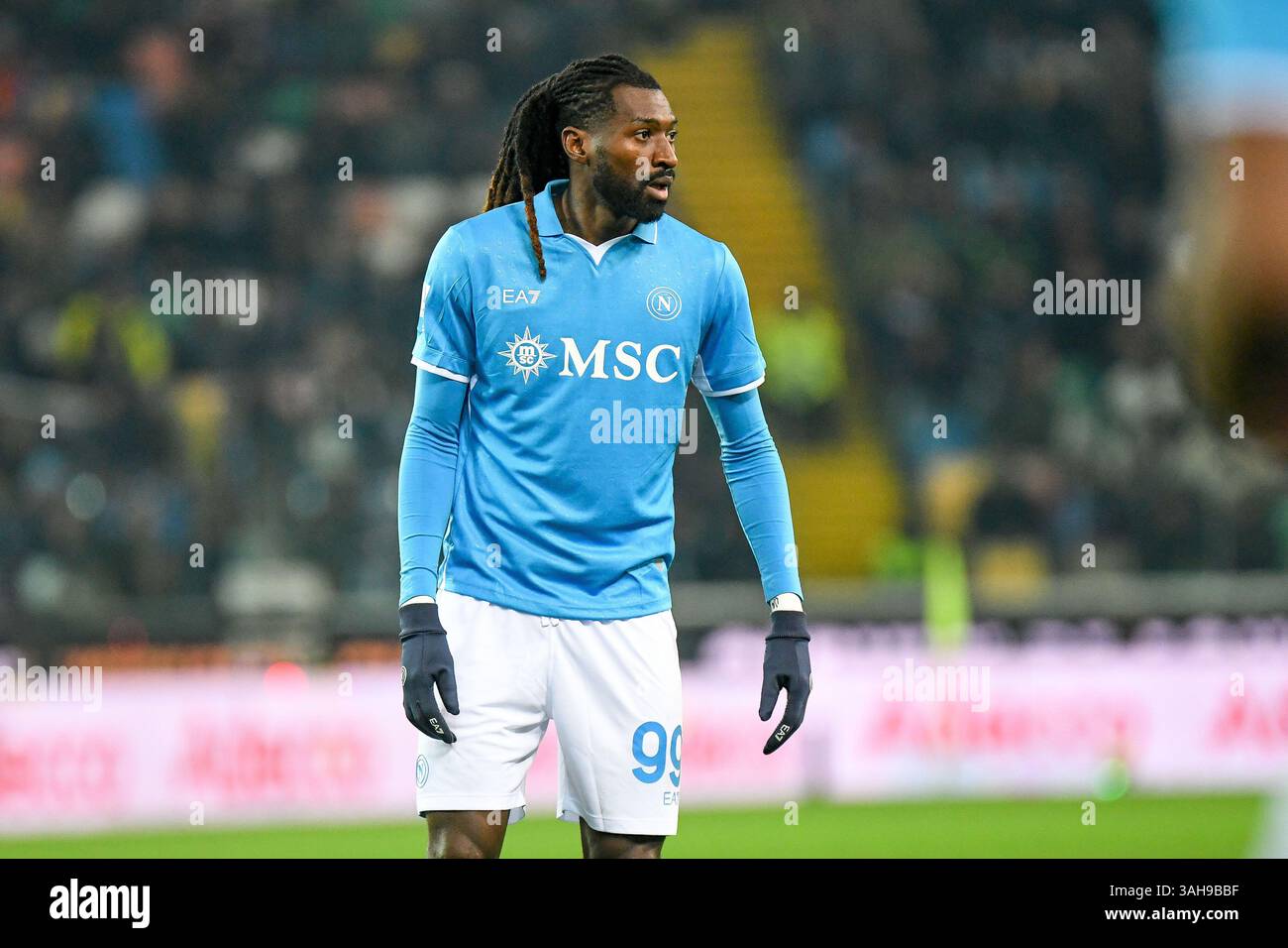 Udine, Italy. 09th Apr, 2025. Napoli's Frank Anguissa portrait during ...