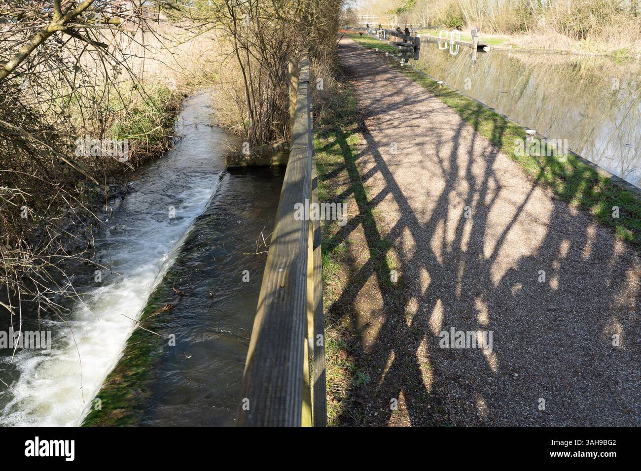 A rectangular side weir - hydraulic control structure - acting as flood ...