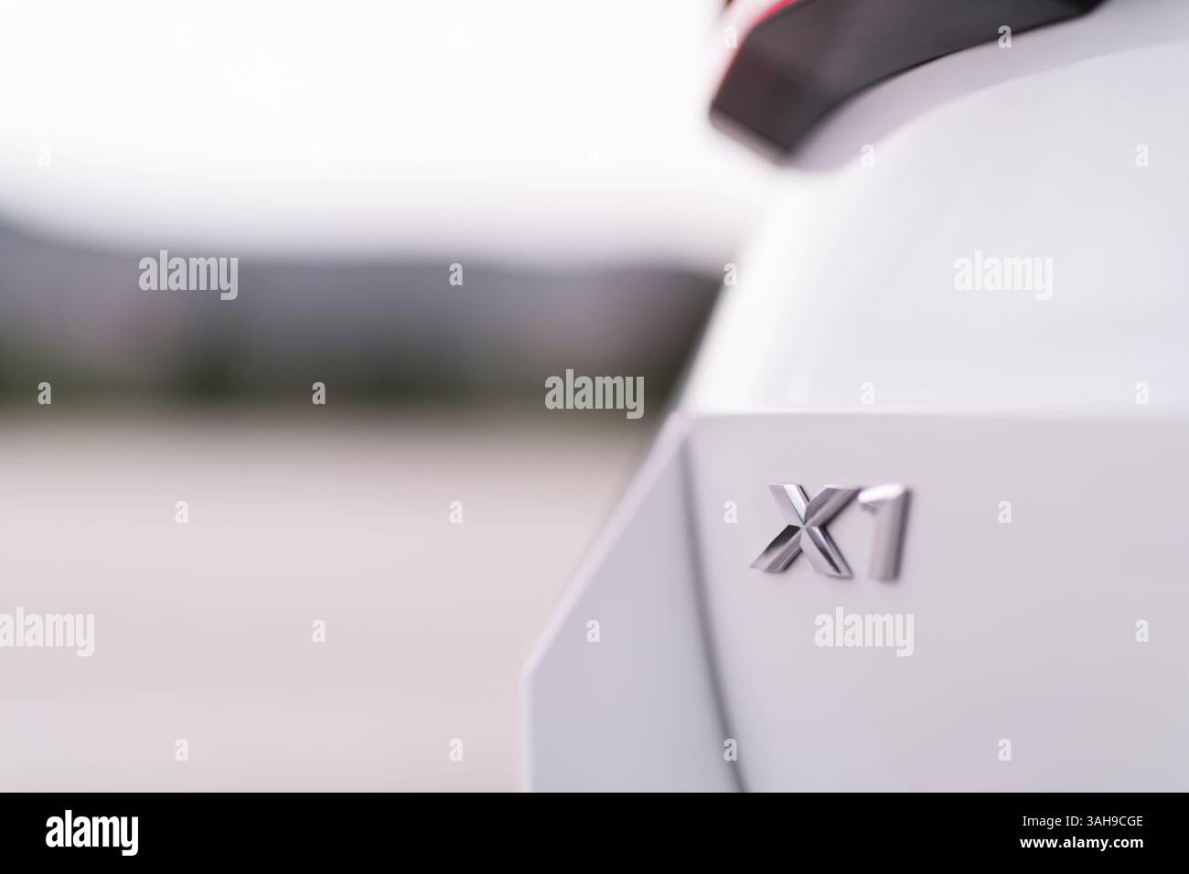 Izmir, Turkey - Apr 1 2025: Close-up image of the X1 badge on the rear ...