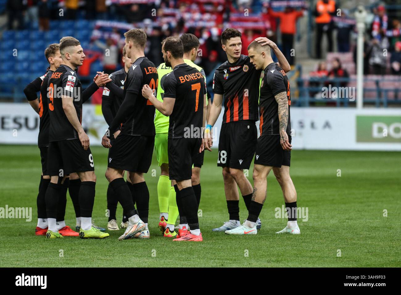 Krakow, Poland. 9th Apr, 2025. football 2024 2025 Betclic 1 Liga Wisla ...