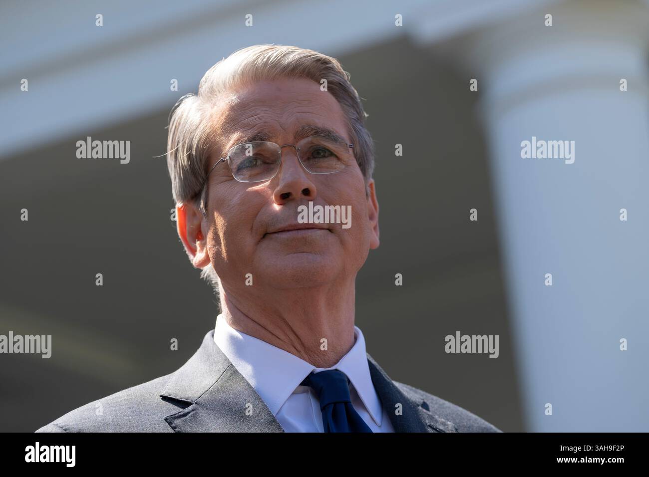 United States Secretary of the Treasury Scott Bessent speaks to the ...